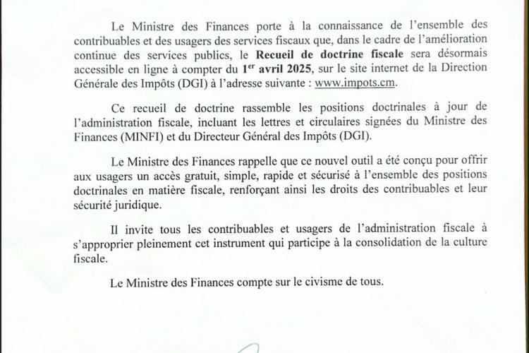 Accueil | Direction Générale des Impôts (DGI)